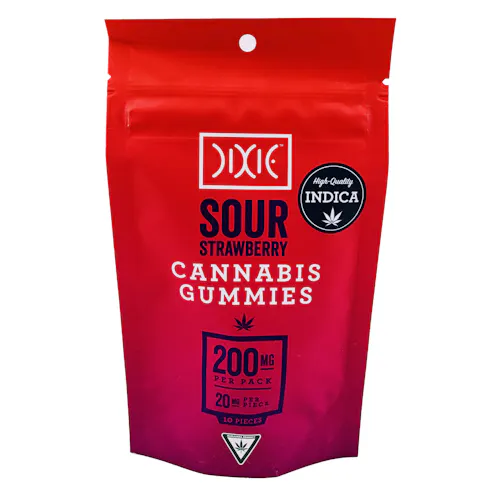 Dixie Sour Strawberry Gummies 200mg Rec - Exclusive Cannabis Michigan