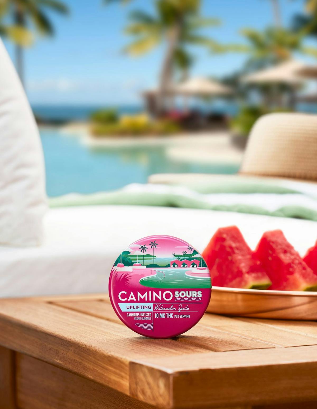 Watermelon Splash Sours Gummies 100mg | 10pk .1g Edibles | Camino