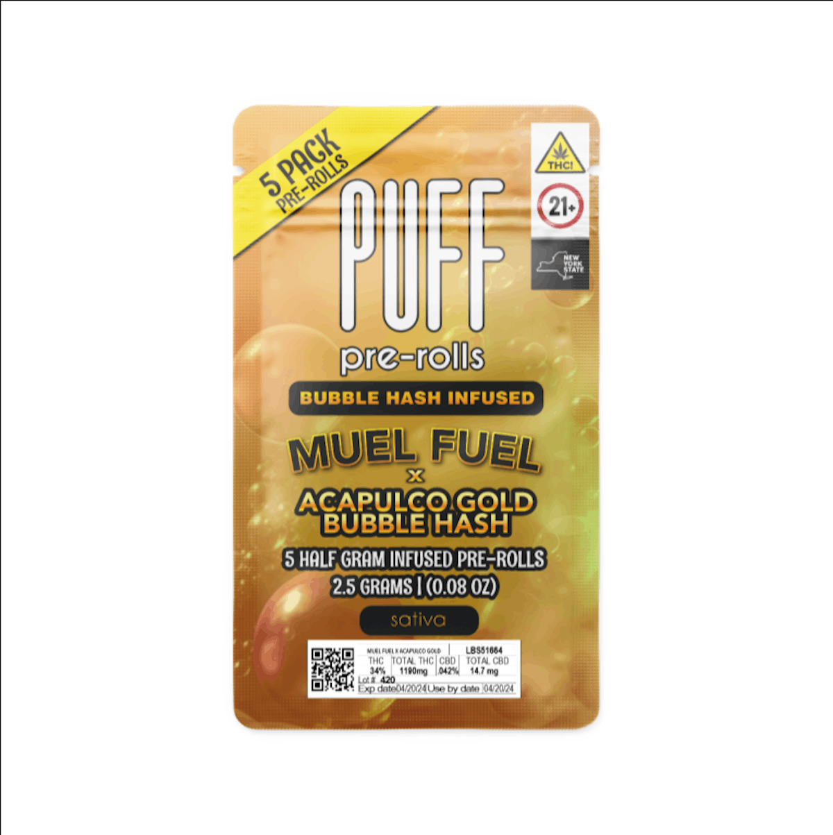 Puff | Mule Fuel X Acapulco Gold | Infused 5pk Pre-Rolls - Leafology ...