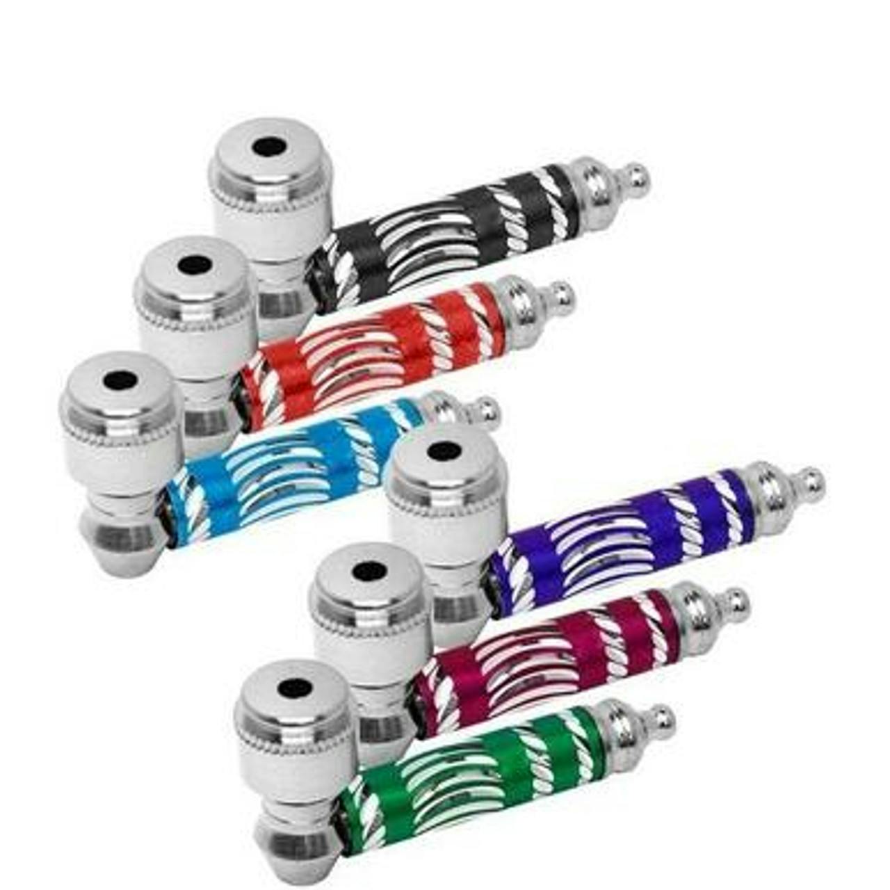 Metal Hand Pipe - Diamond Cut - 3" - Assorted Colours