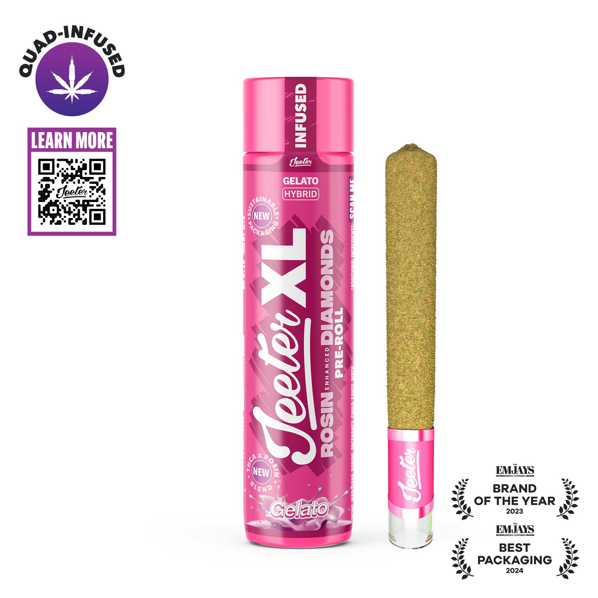 Jeeter XL Quad-Infused Preroll 2g Gelato Jeeter XL Quad-Infused Preroll 2g Gelato