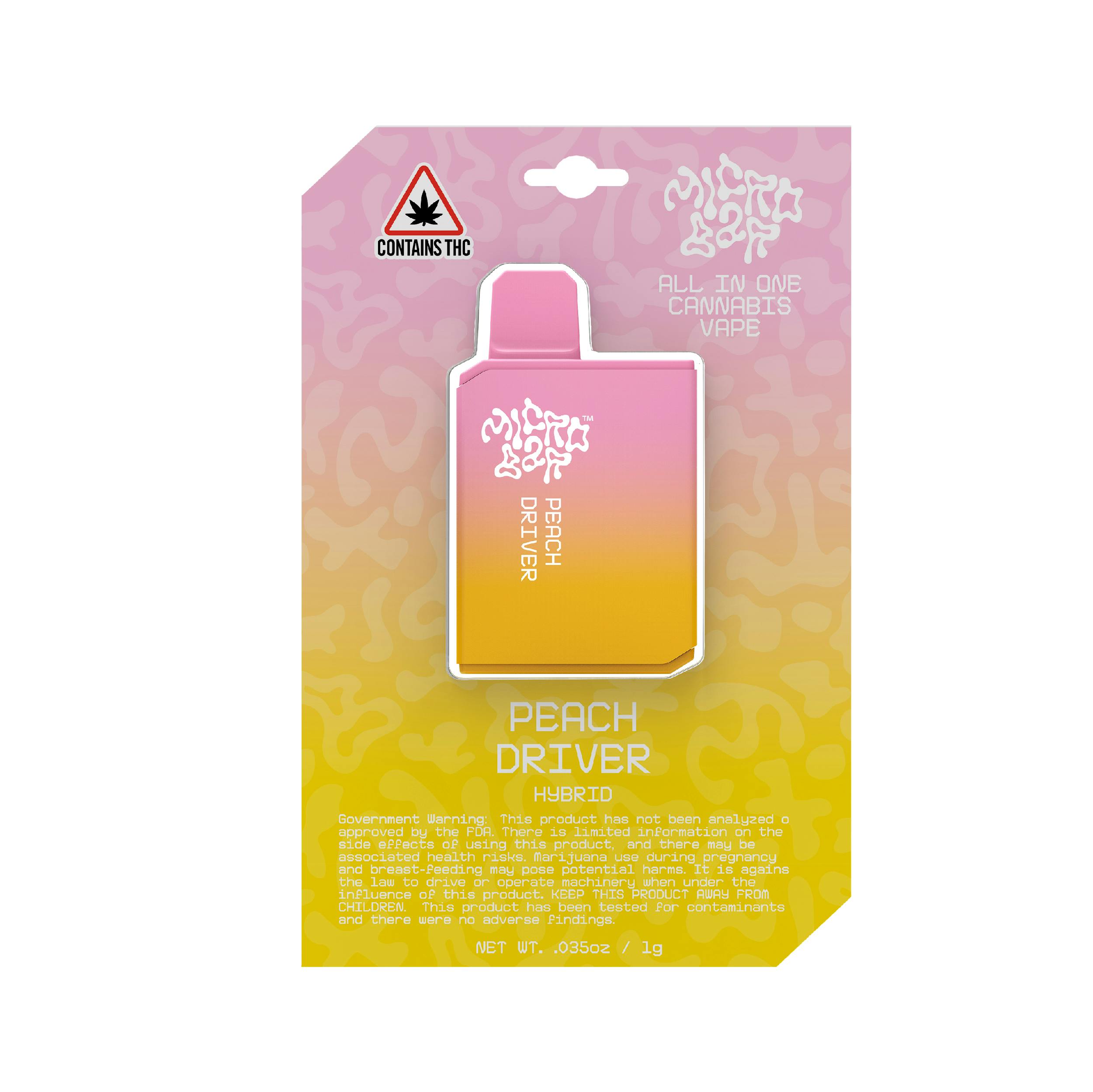 Microbar Disposable Vape – Peach Driver 1g Vaporizers | Micro Bar