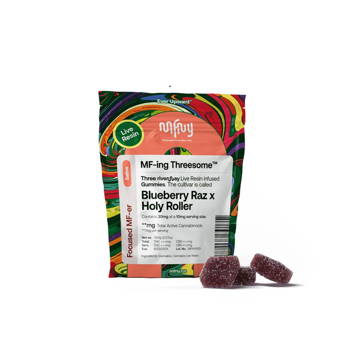 MFNY | Blueberry Raz x Holy Roller | Live Resin Infused Gummy 3PK 30mg ...