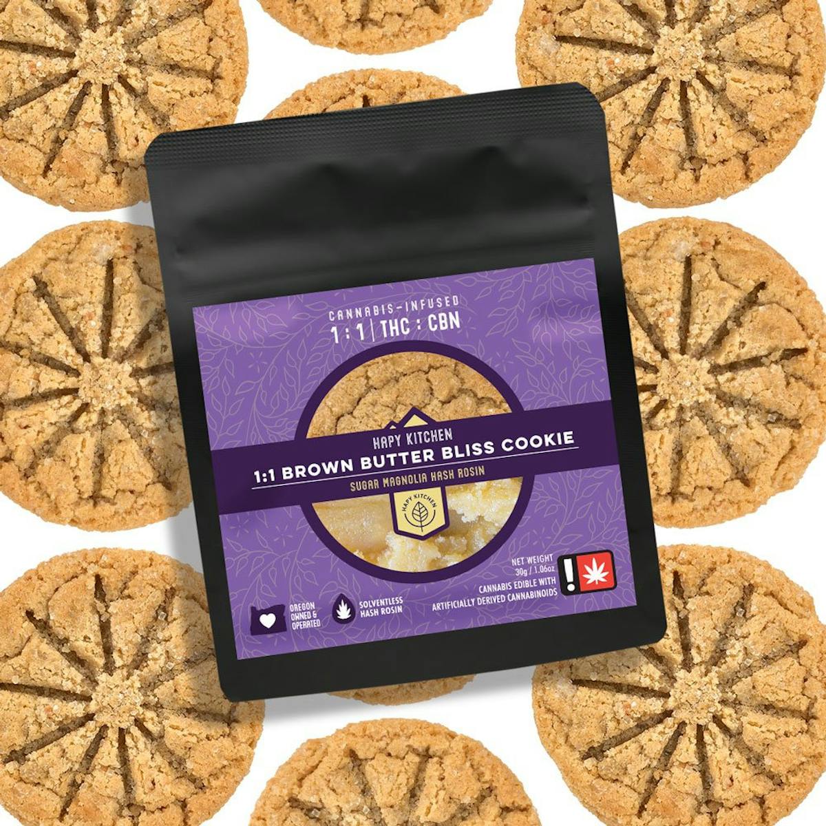 Hapy Kitchen 100mg 1:1 THC:CBN BROWN BUTTER BLISS – SUGAR MAGNOLIA Hash ...