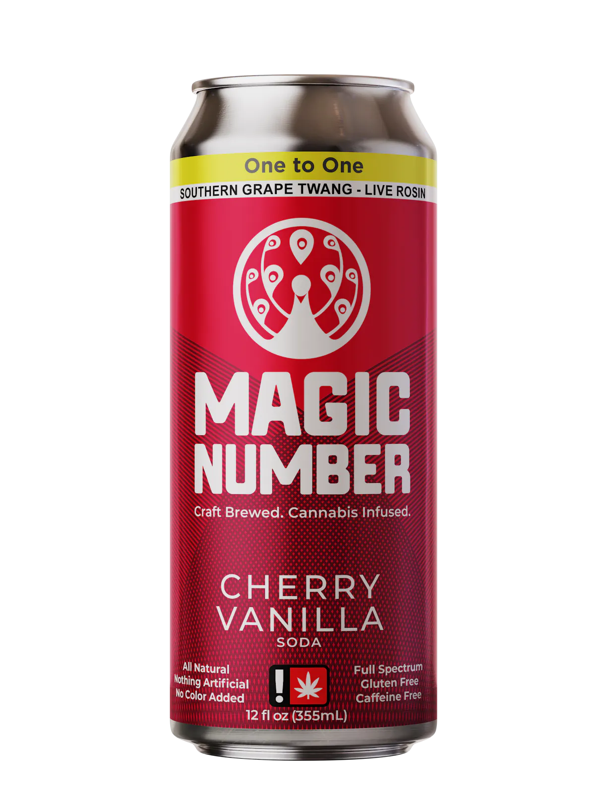 1:1 Cherry Vanilla Live Resin Soda | 25mg 12g Edibles | Magic Number