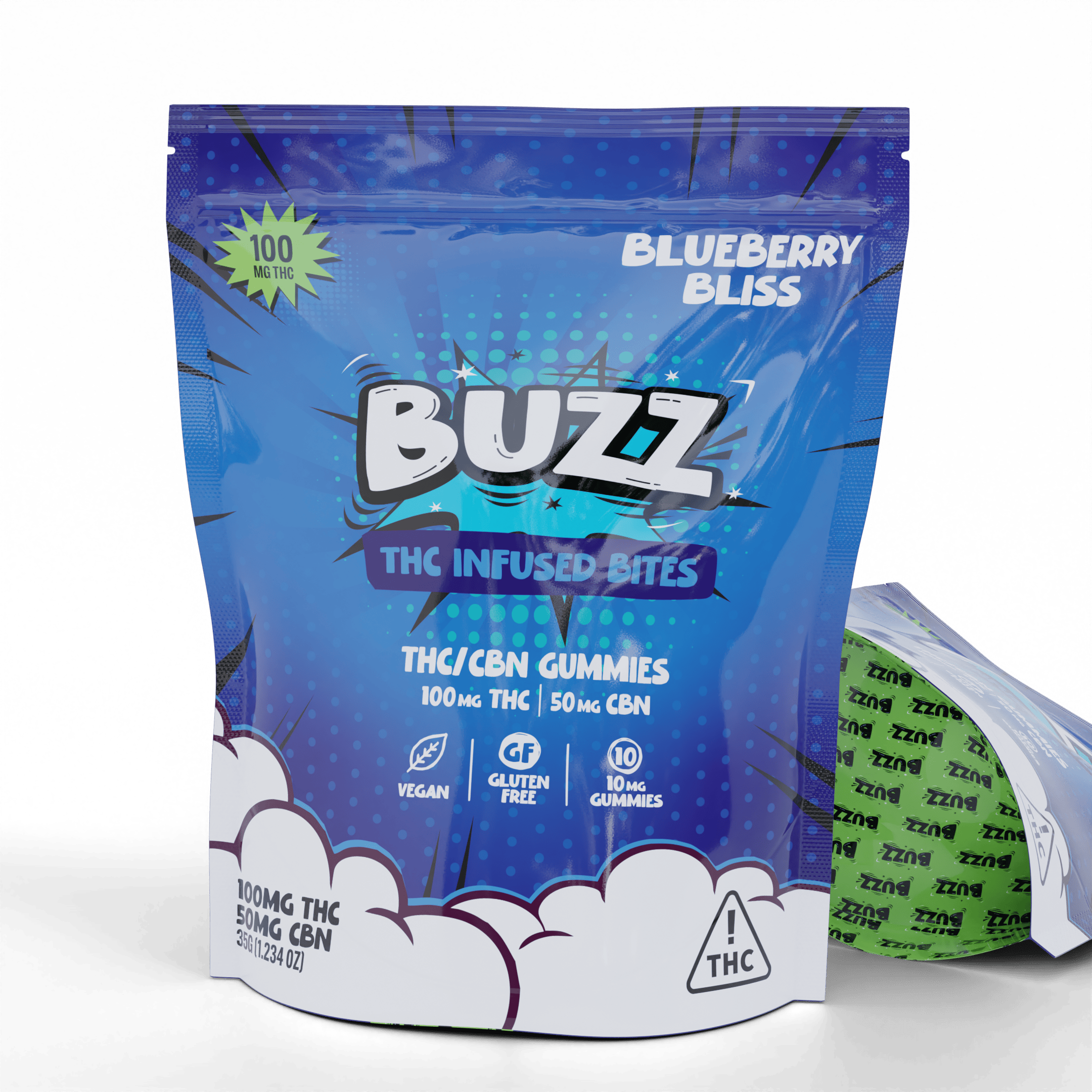 Buzz BUZZ | 2:1 Blueberry Bliss Gummies 100mg - Green Cannabis Co ...