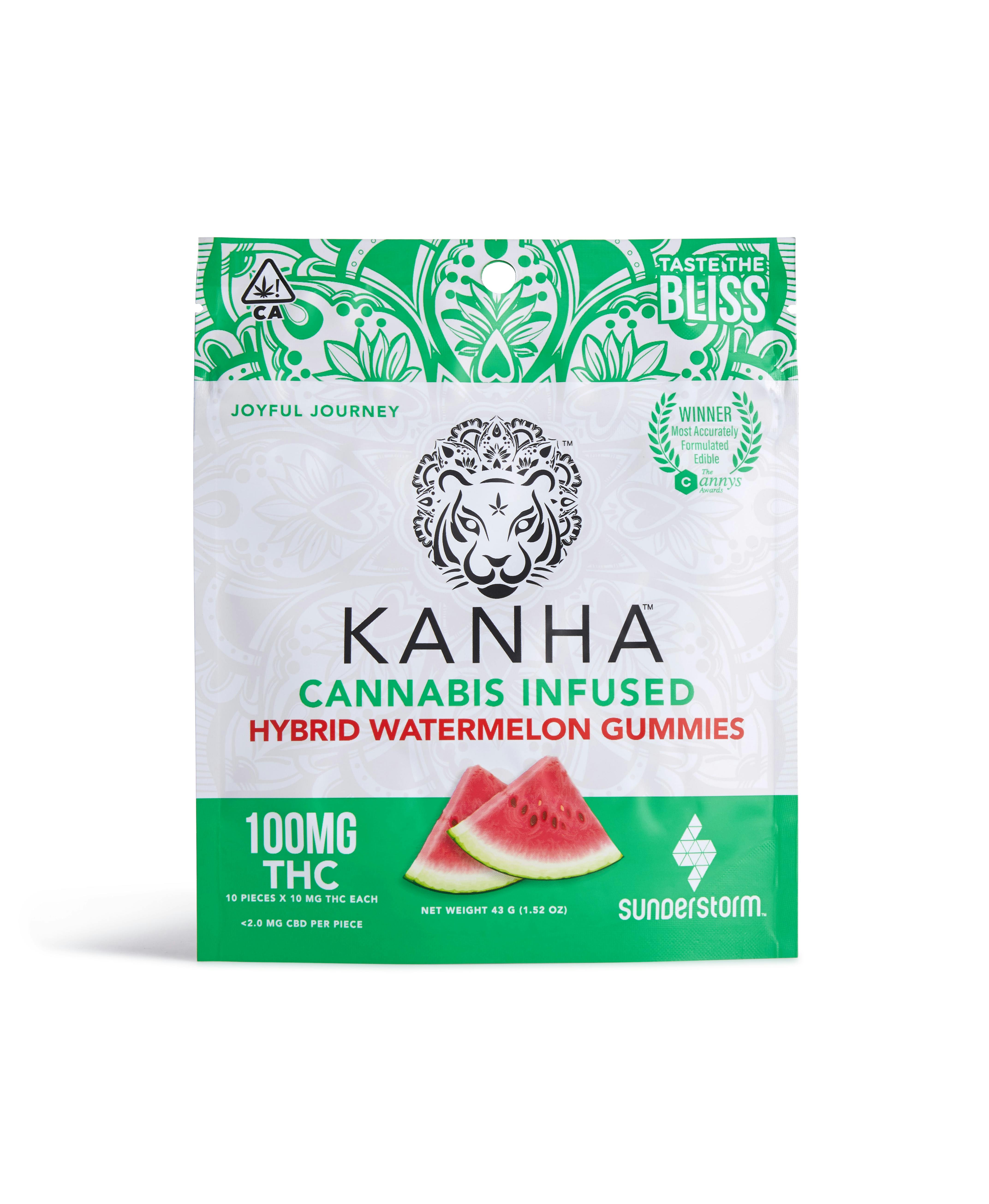 Kanha - Watermelon - Hybrid - Gummy - 10ct - 100mg - Cookies Merced