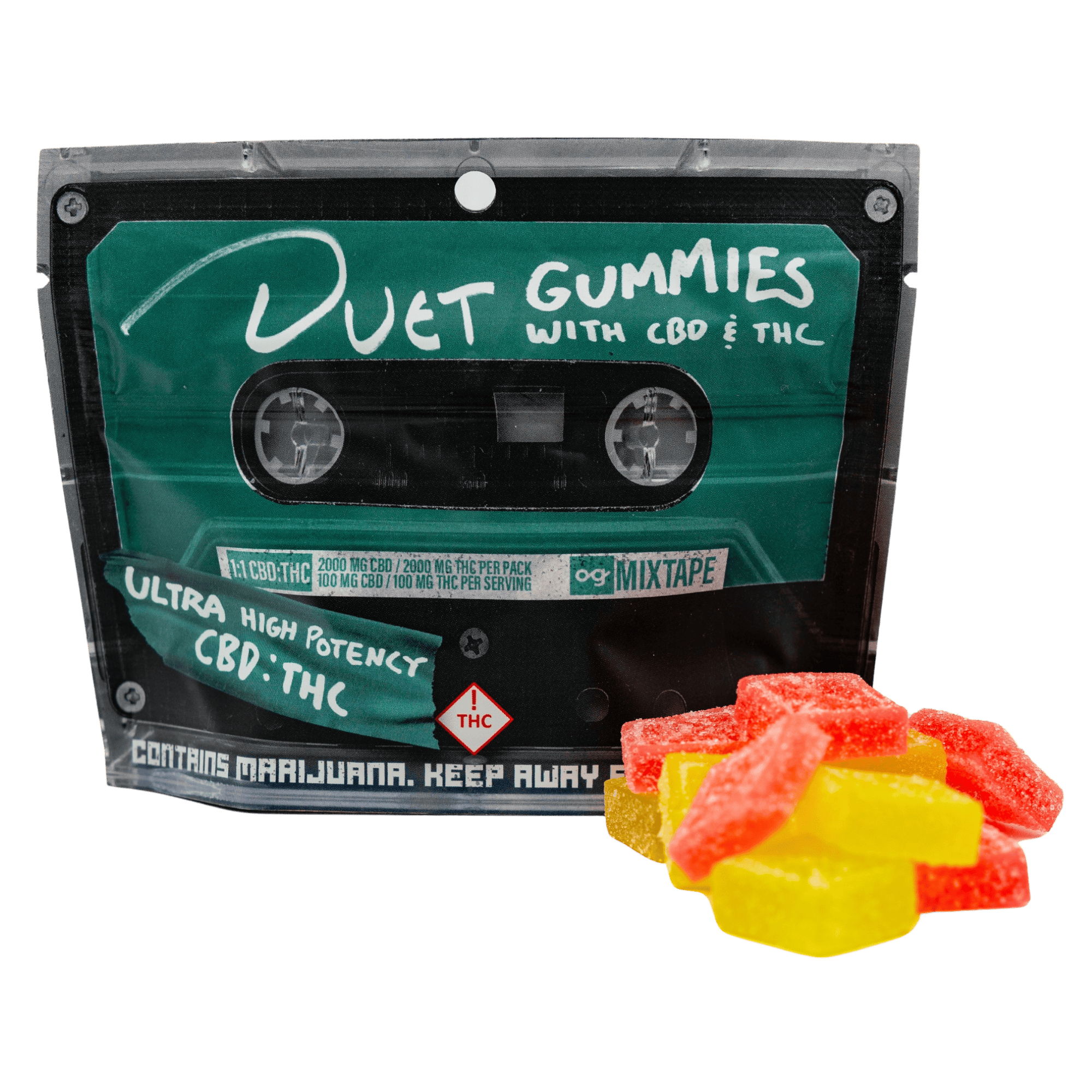 OG Mixtape Duet Gummies 1:1 2000mg THC/2000mg CBD | Native Roots Cannabis