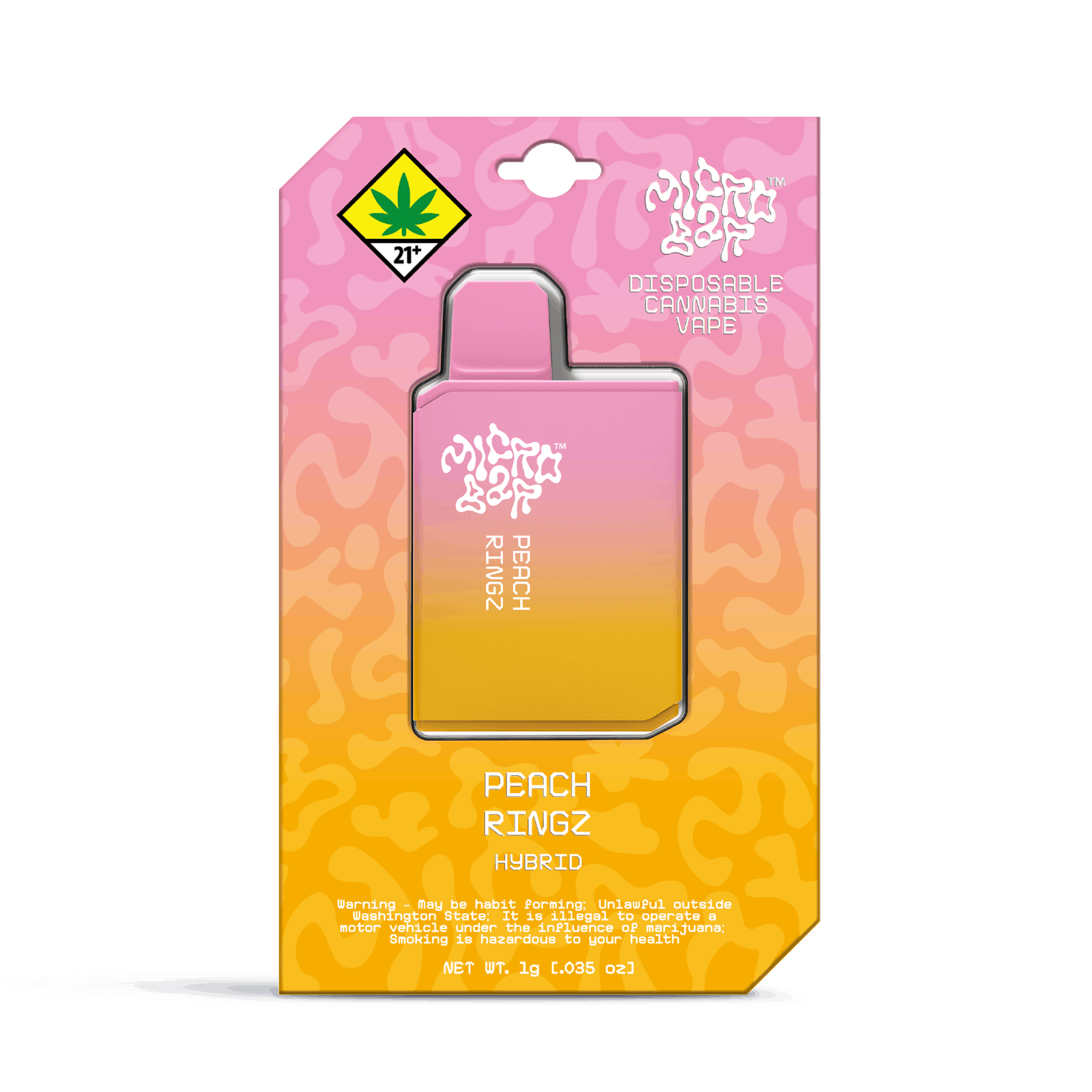 Micro Bar: Peach Ringz - Disposable Cartridge 1g in Tacoma | Zips Downtown