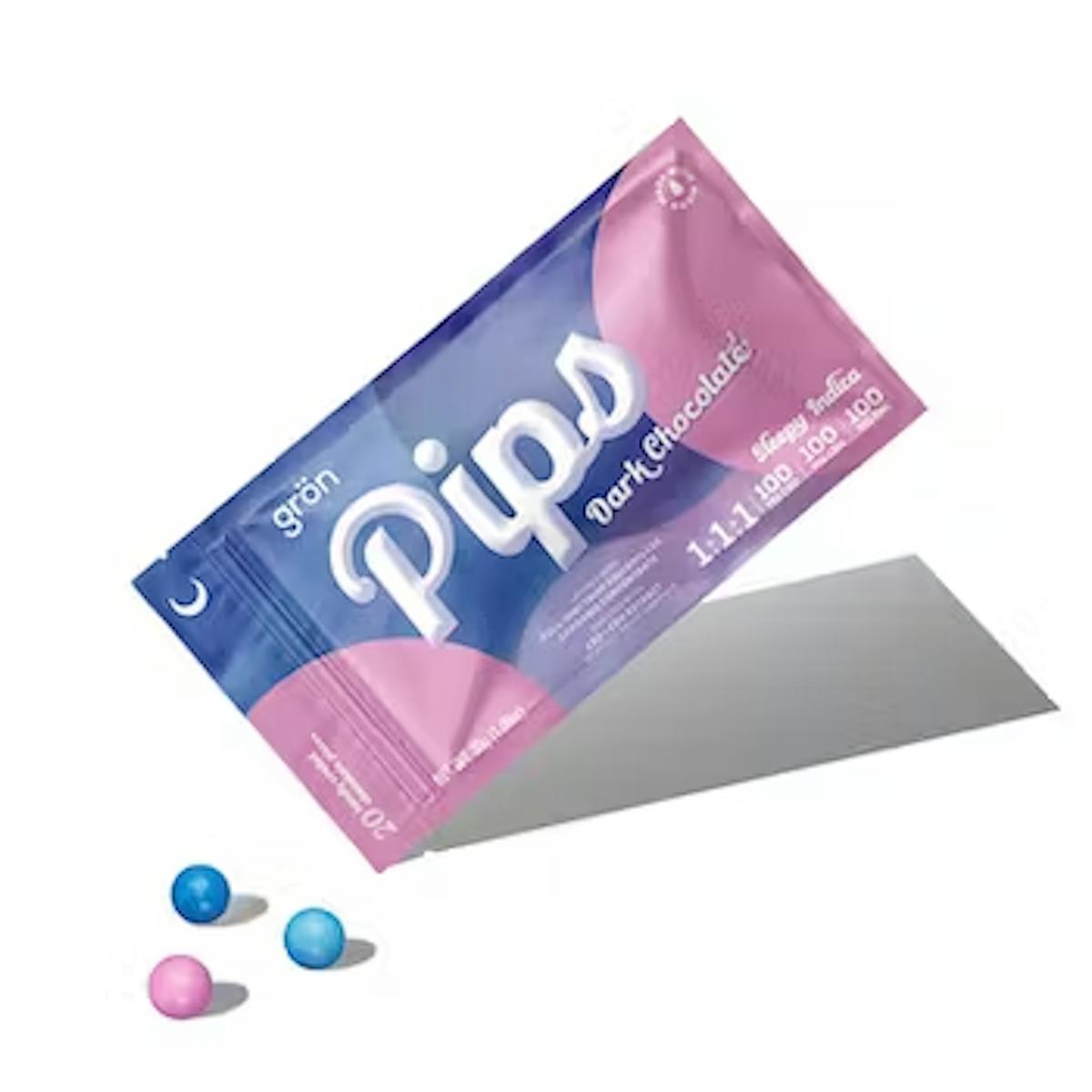 Gron 100mg 1:1:1 THC:CBD:CBN DARK CHOCOLATE Pips 20pk 30g Edibles | Grön