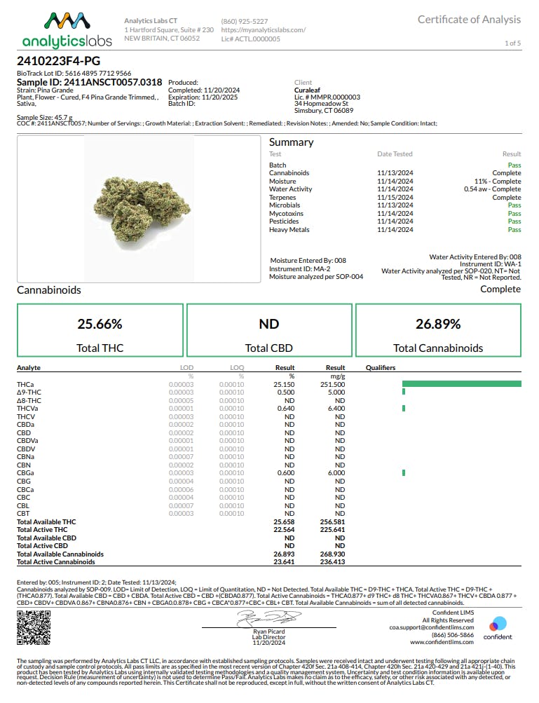 Curaleaf Whole Flower Pina Grande (S) 00317 | Curaleaf