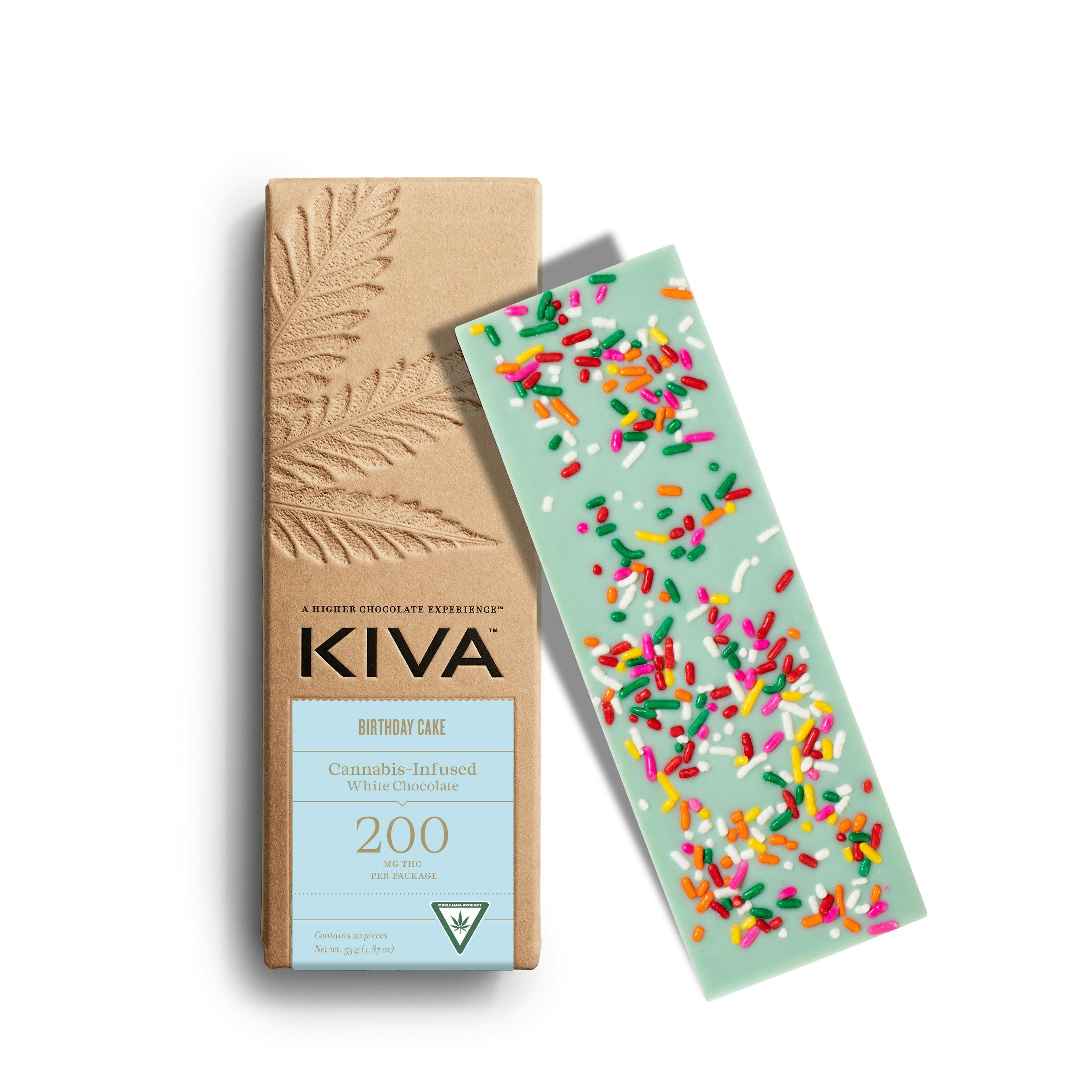 Kiva Kiva Birthday Cake White Chocolate Bar [20pk] (200mg THC) - Puff ...