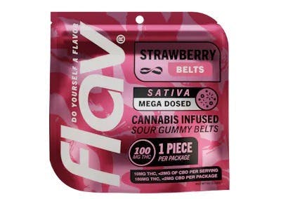 Strawberry Belts Mega Dosed | THC: 100mg by Flav | Buy Online ...