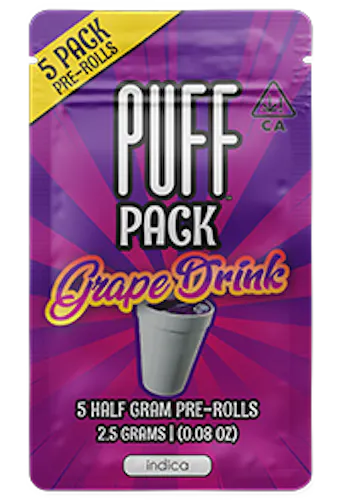PUFF | Grape Drink | 0.5g Pre-Rolls | 5pk | Just Breathe.