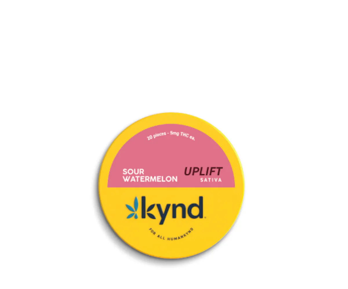 KYND Uplift Sour Strawberry Gummies 100mg 20pk .1g Edibles | Kynd