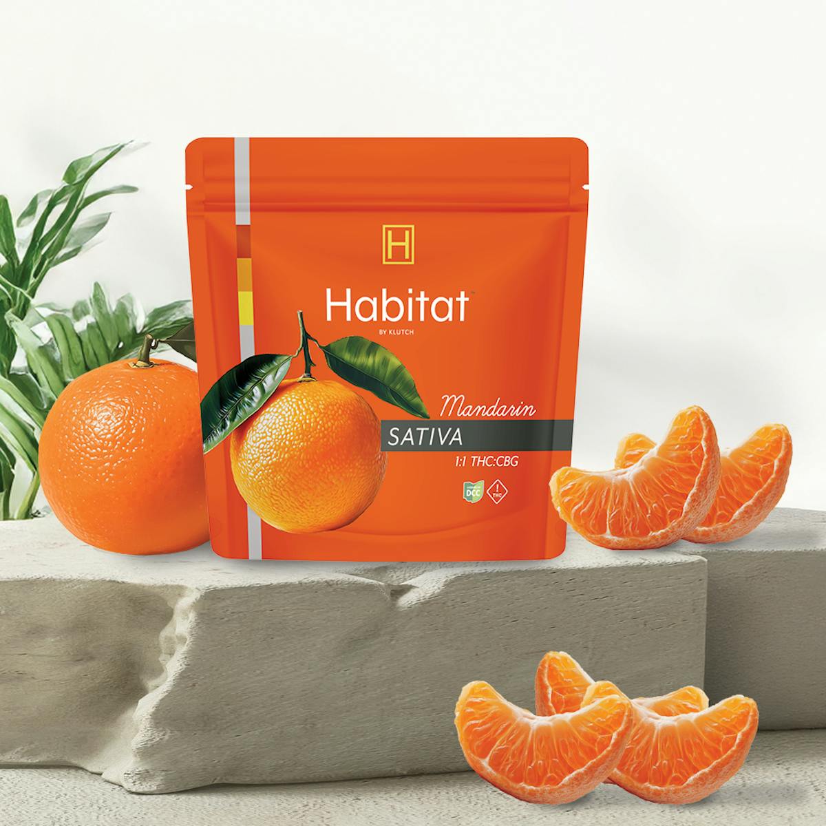 Mandarin Sativa 1:1 CBG Gummies | 20pk Edibles | Habitat