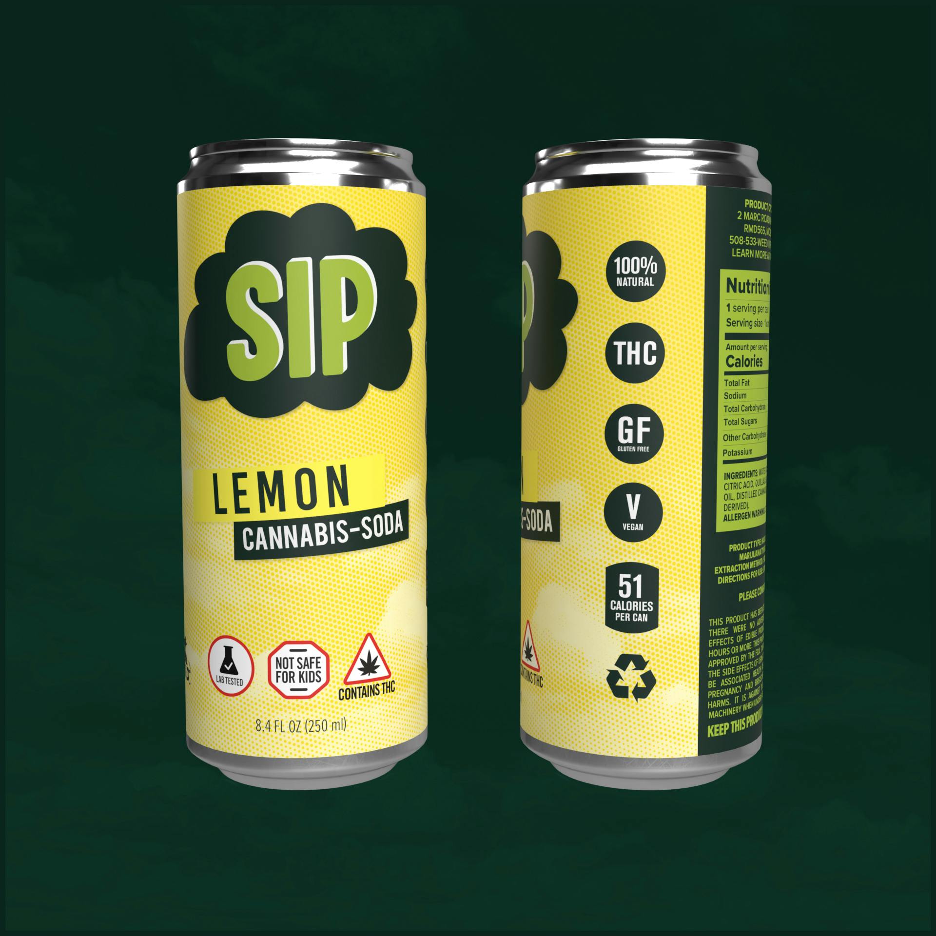 SIP Lemon 5mg Soda 0.005g Edibles | SIP