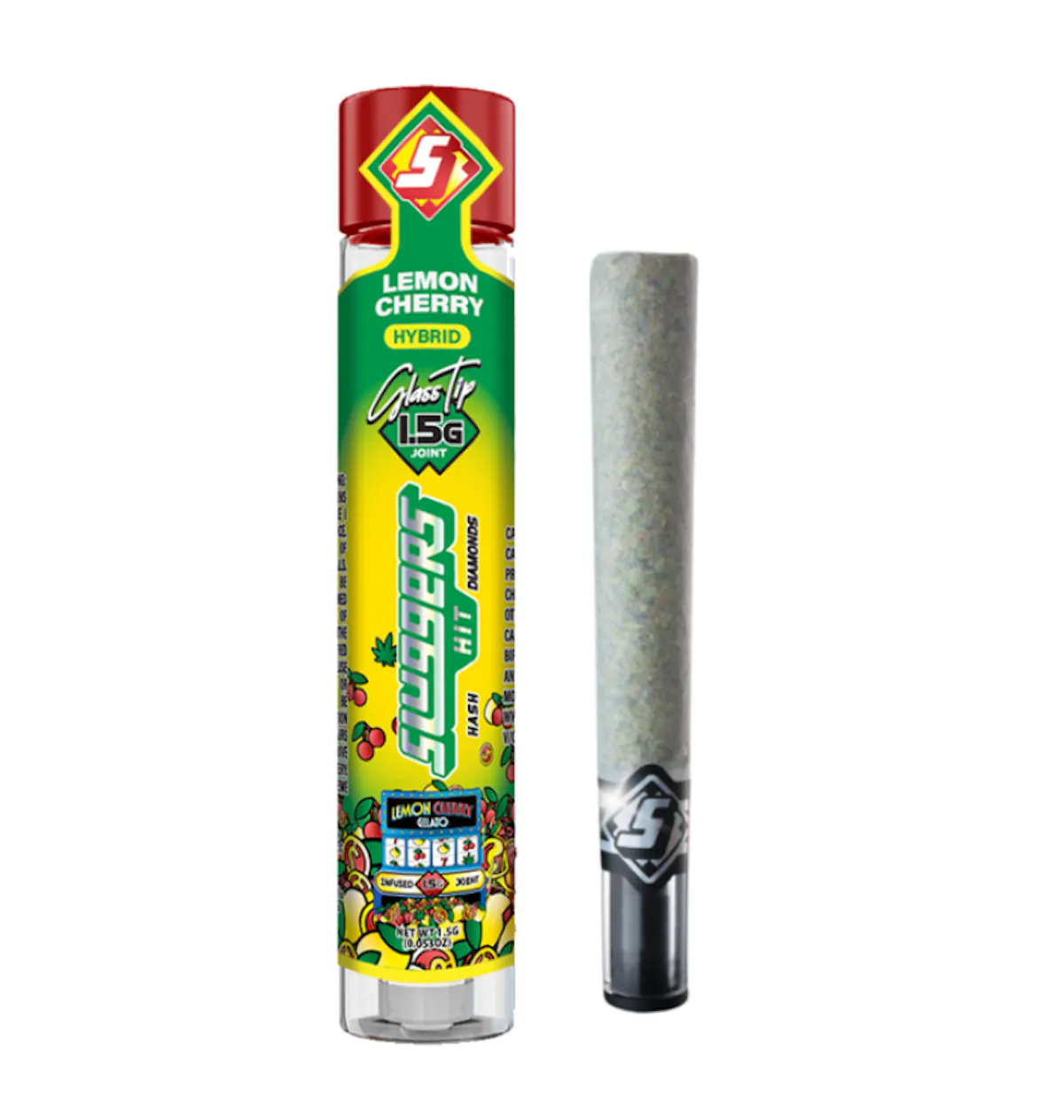 Sluggers Lemon Cherry Gelato 1.5g Diamond Infused Preroll 1.5g Pre ...