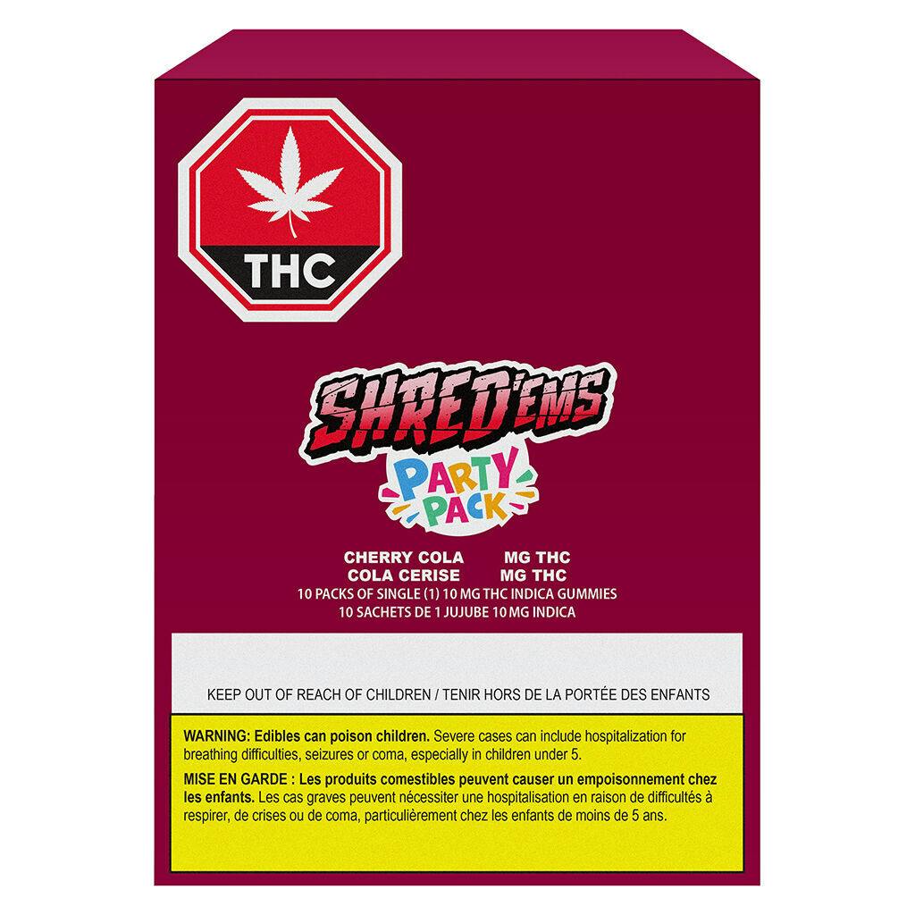 SHRED'ems - Cherry Cola Party Pack 100 THC Gummies - 10x1 Pack ...
