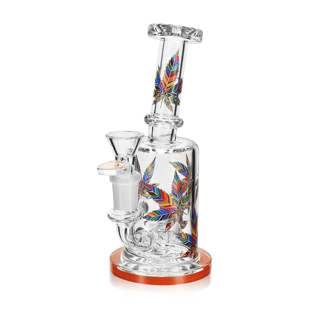 Arsenal - Rainbow Leaf Glass Rig - 6" - Orange | Sessions Cannabis