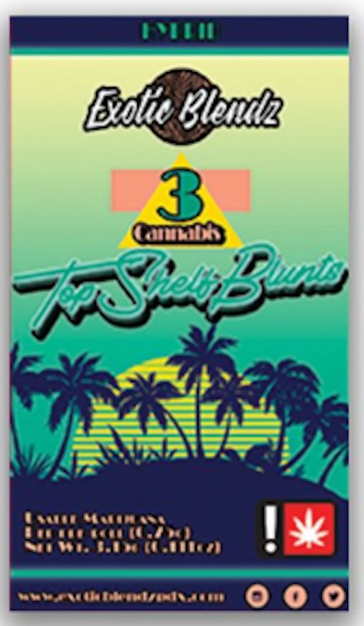 Exotic Blendz .75g WATERMELON JEALOUSY Blunt 3pk .75g Pre-rolls ...