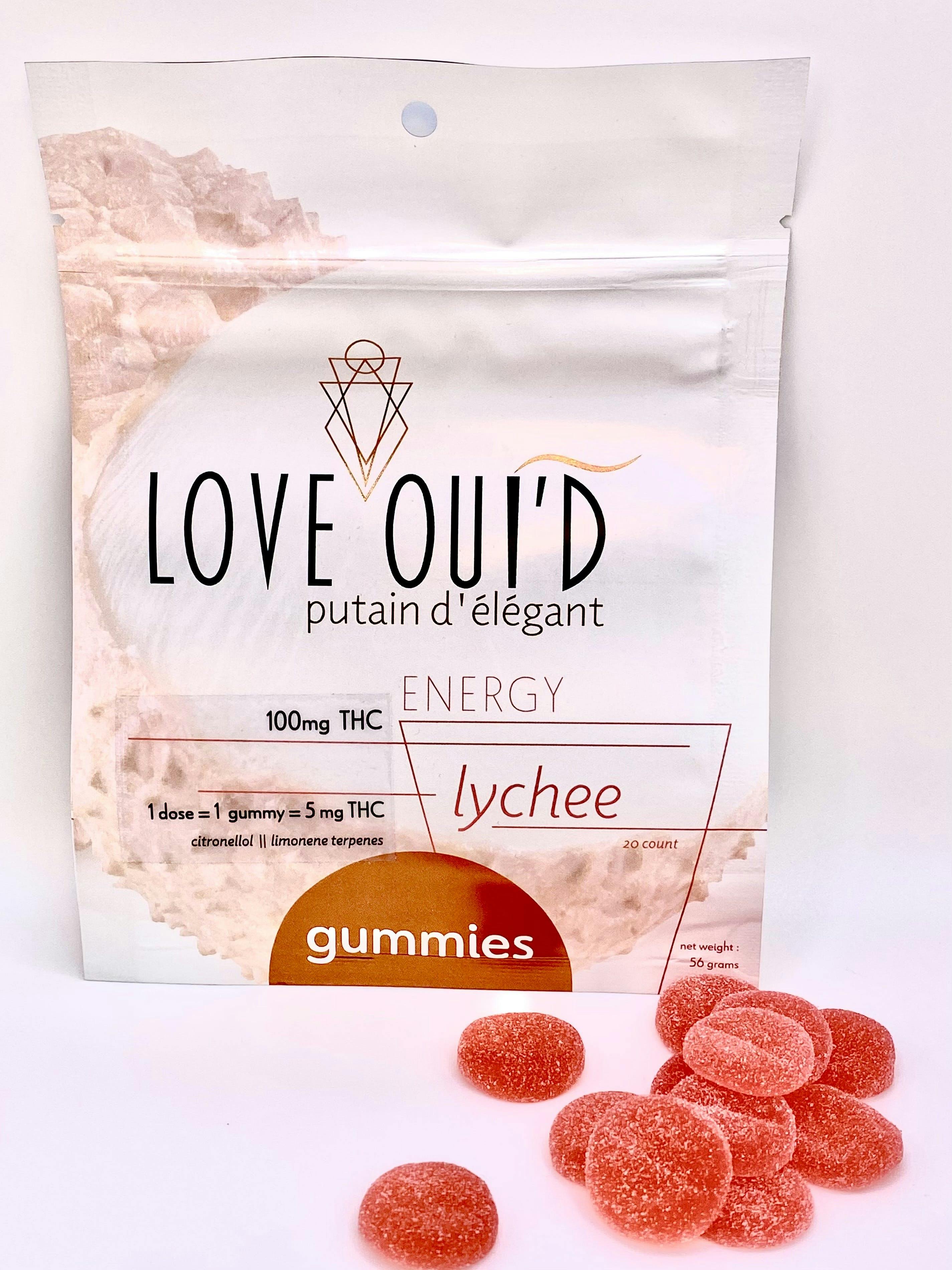 Lychee Energy | 5mg THC | Gummies | 100mg Per Pack | Love Oui’d | Raven ...