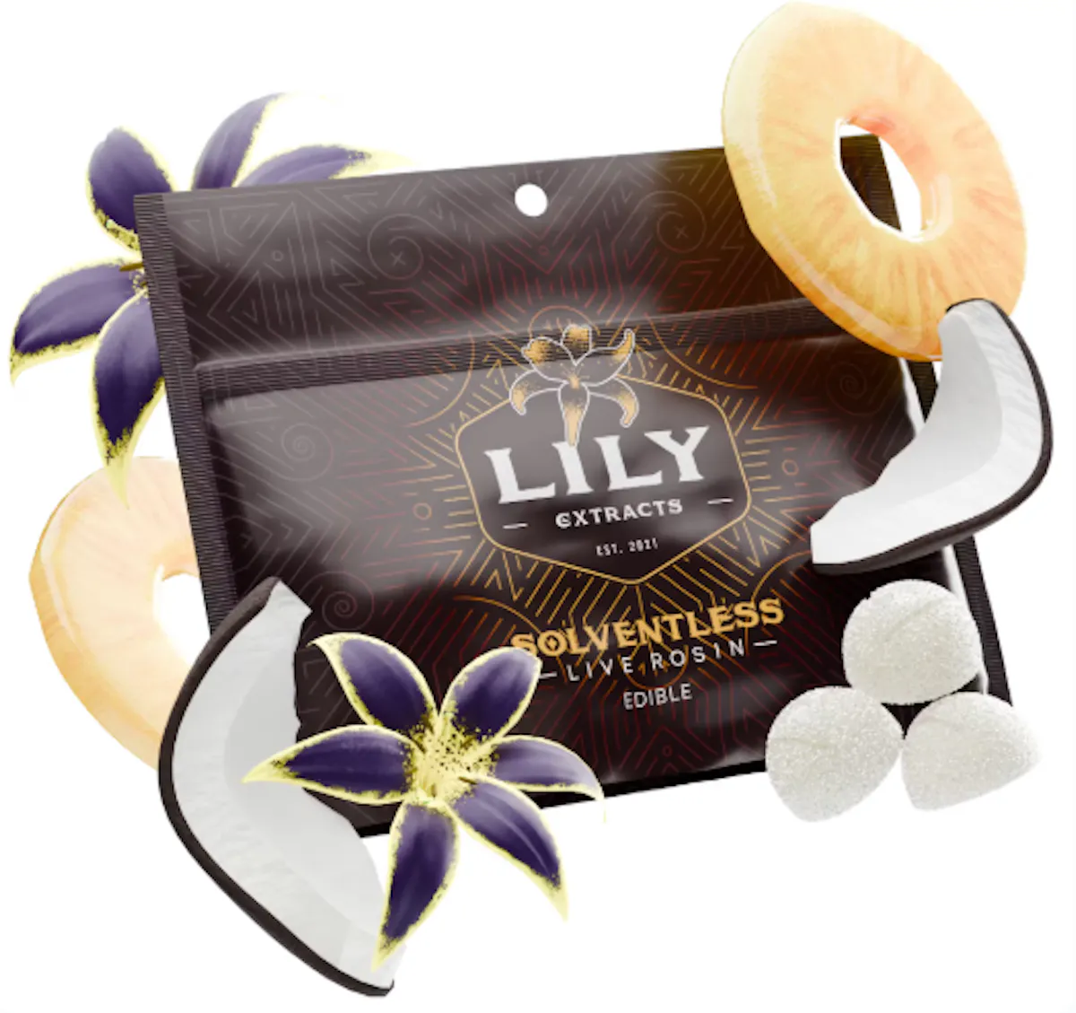 Lily Extracts Pina Express Colada Live Rosin Gummies 10pk .1g Edibles ...