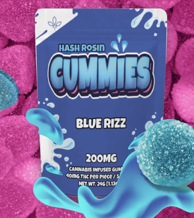 Glo | Blue Rizz - Hash Rosin Cummies 200mg | Edibles | The Ouid Shop