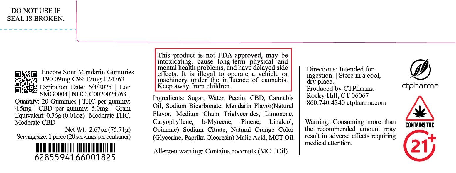 Encore Sour Mandarin Gummies T90.09mg C99.17mg I 24763 | Curaleaf