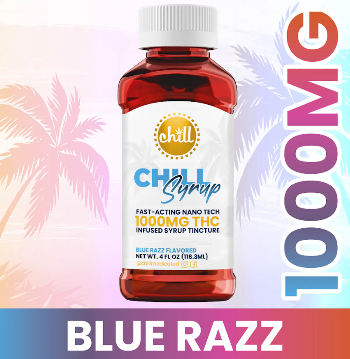 Chill Blue Razz Syrup 1000mg Tincture 1g Tinctures | Chill Medicated