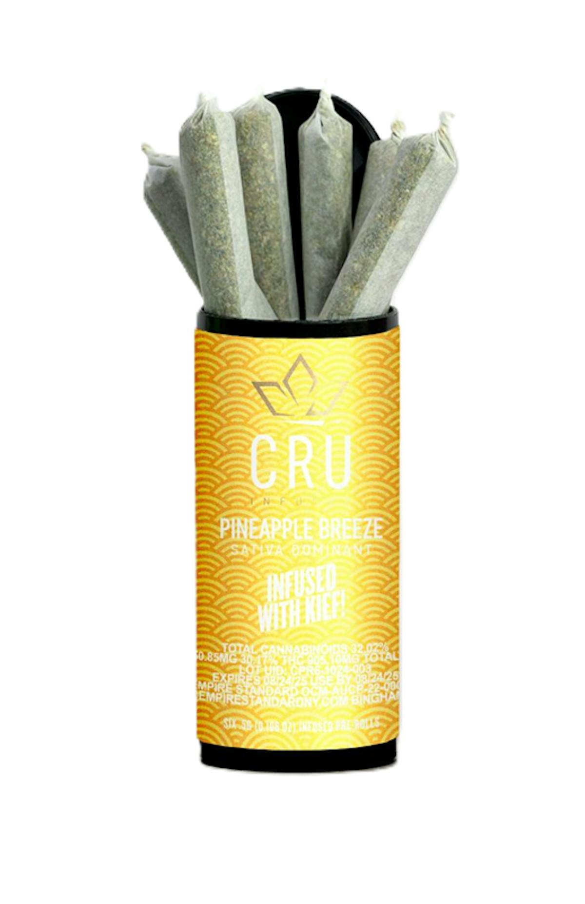 CRU | Pineapple Breeze | Kief Infused Pre-Rolls 6×0.5g 3g Pre-rolls ...