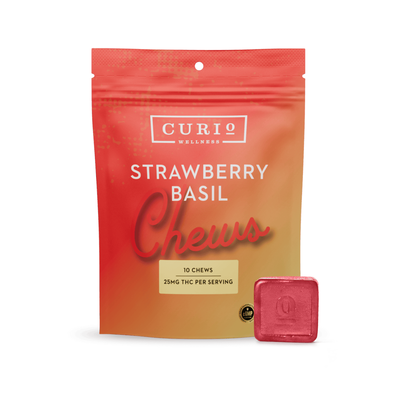 Shop Curio Wellness Strawberry Basil Chews 25mg 10 Pack | 250mg in ...