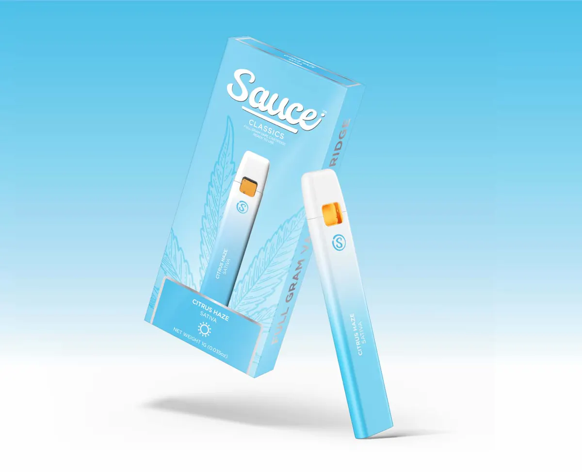 Sauce Classics 1g CITRUS HAZE Flavored Distillate Disposable Cannabis ...