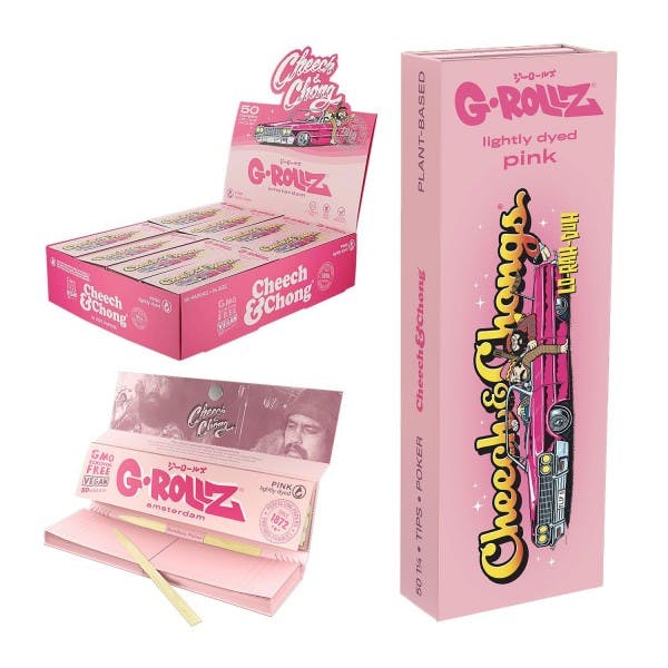 G-Rollz - Cheech and Chong "Low Rider" - Pink - 1 1/4 Rolling Papers w ...