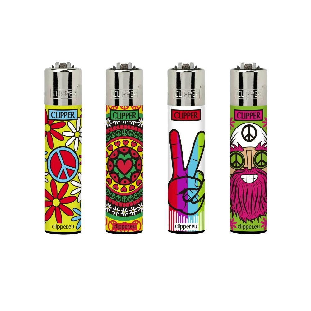Clipper Lighters - Classic Large - Hippie Design | Sessions Cannabis