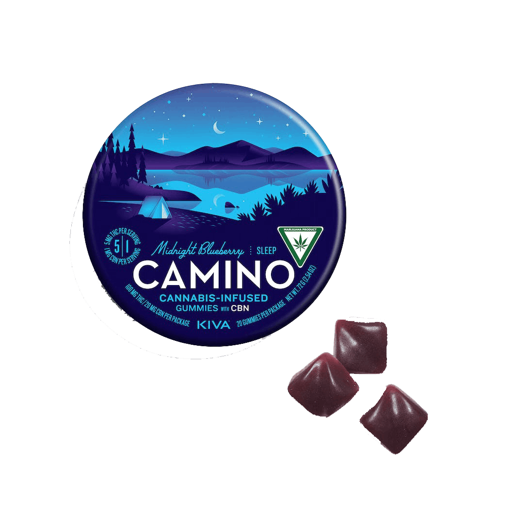 Camino midnight blueberry gummies 100mg thc 20mg cbn 20 pack | Skymint ...