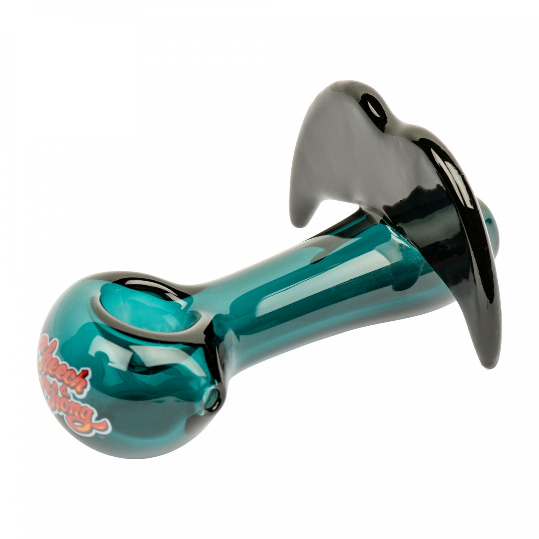Cheech & Chong Glass - Moustache Ride Hand Pipe - 4" - Teal
