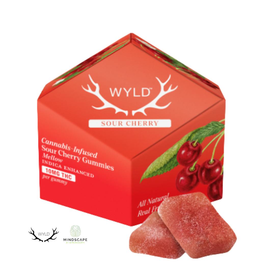 Wyld Sour Cherry Indica Gummies 100mg | Mindscape Dispensary