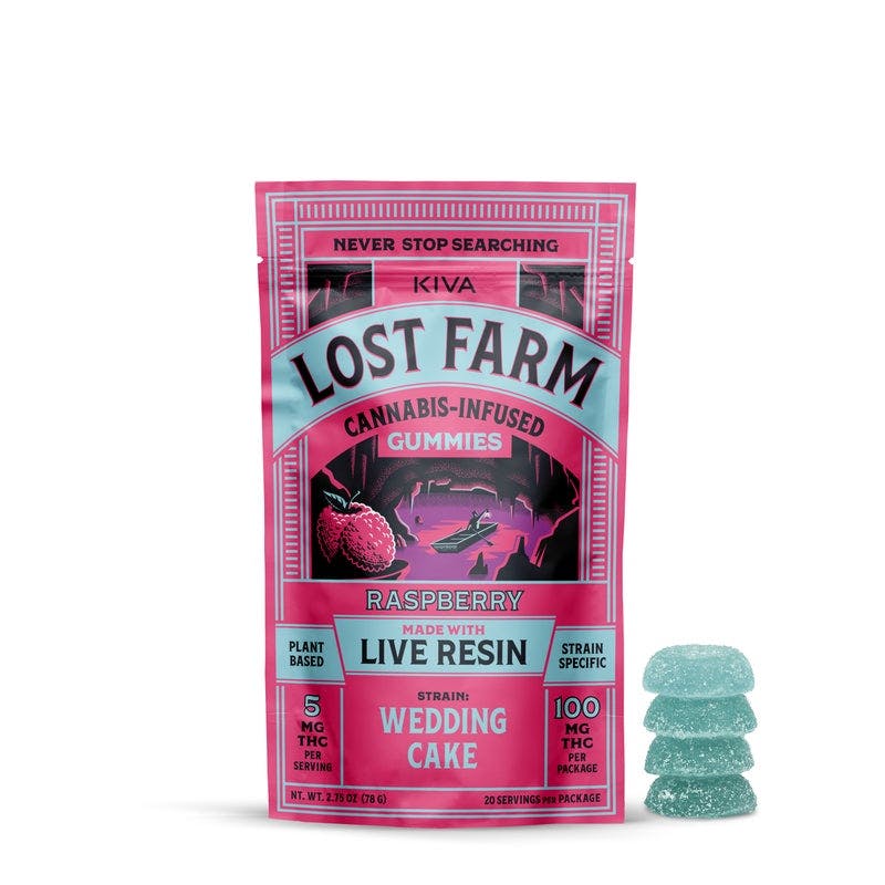 KIVA Lost Farms Gummies 20pk (100mg) Wedding Cake x Raspberry Gummies ...
