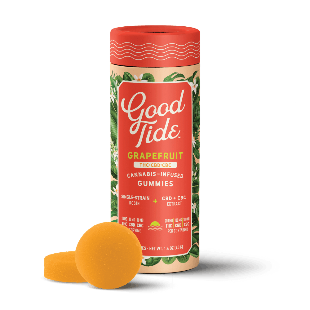Good Tide | Grapefruit 2:1:1 THC:CBD:CBC Hash Rosin Gummies | 200mg ...