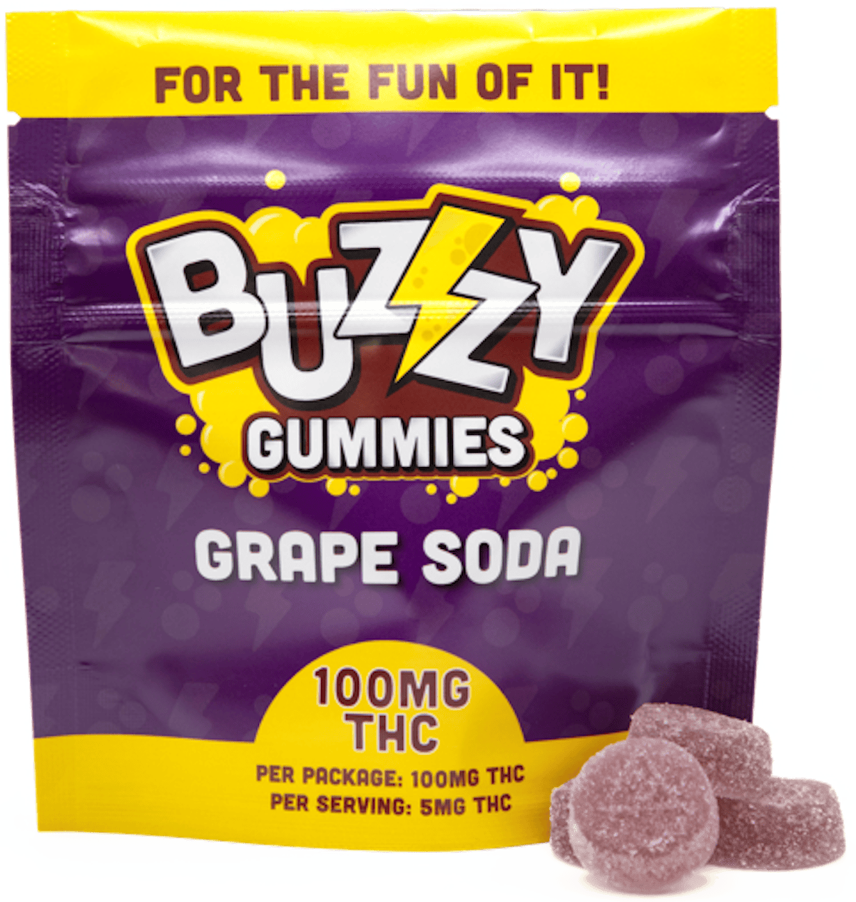 Buzzy | Grape Soda | Gummies | 100mg .1g Edibles | Buzzy