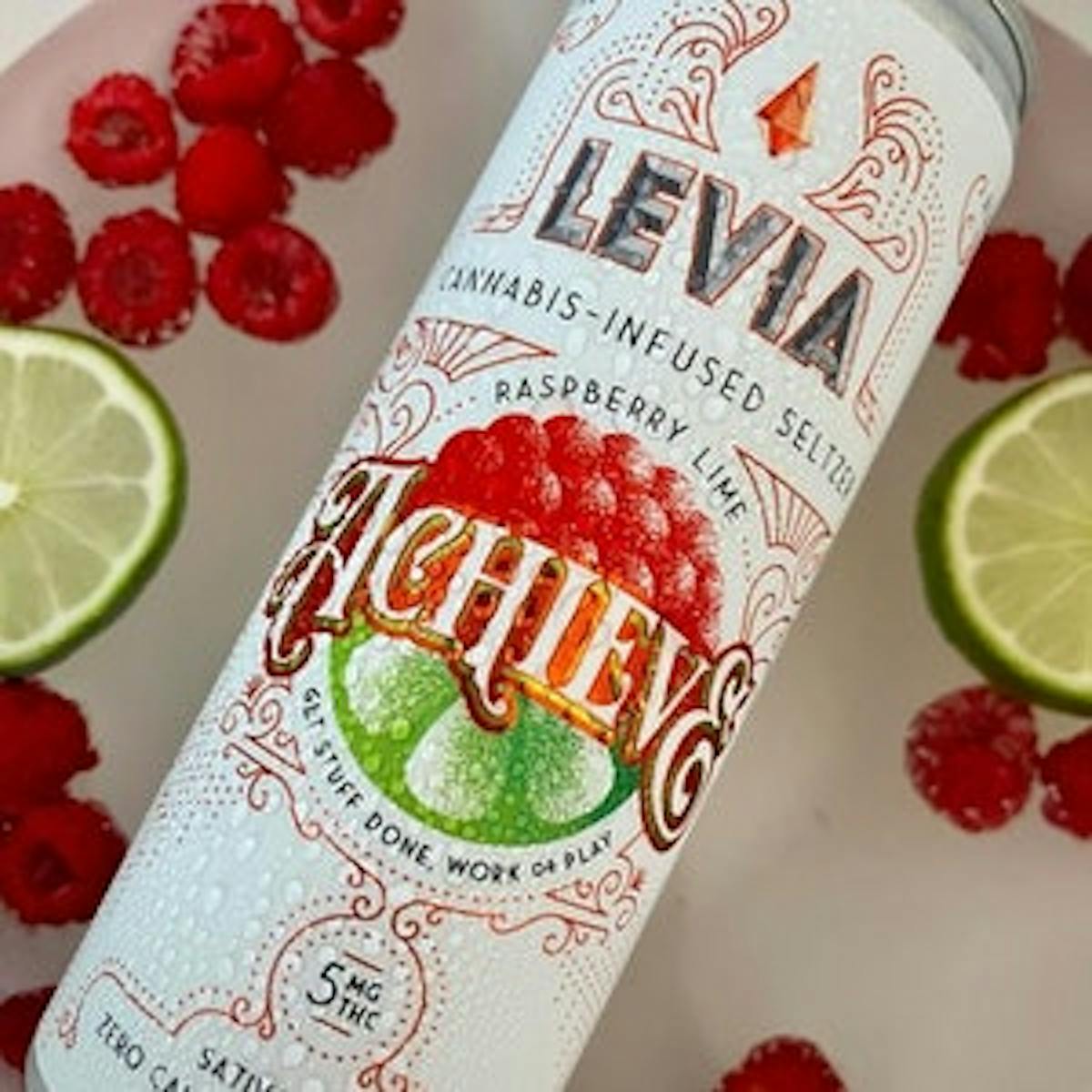 Levia Achieve Raspberry Lime Seltzer 5mg 12oz N/A Edibles | LEVIA