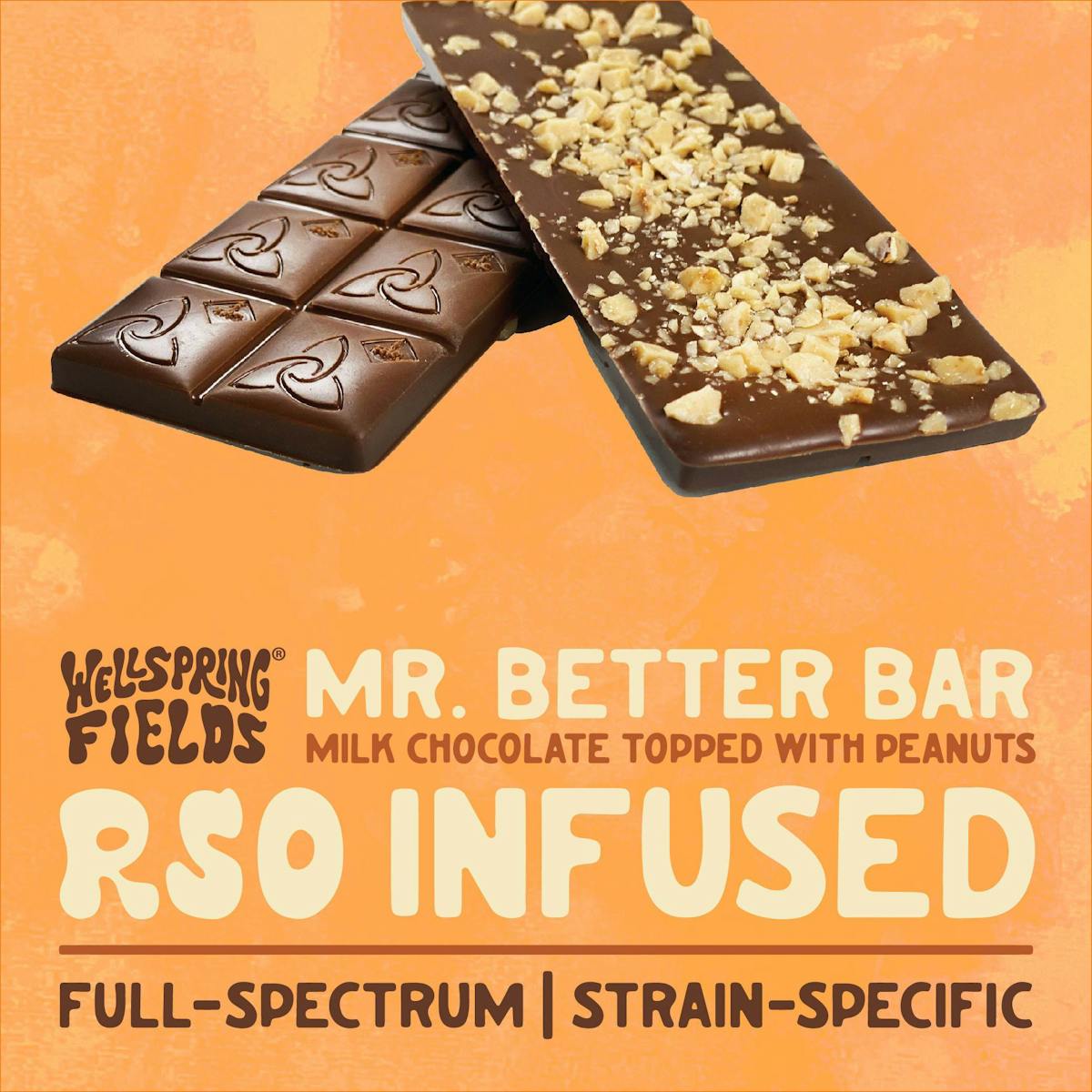 RSO Infused Milk Chocolate Peanut Bar 10pk Edibles | Wellspring Fields