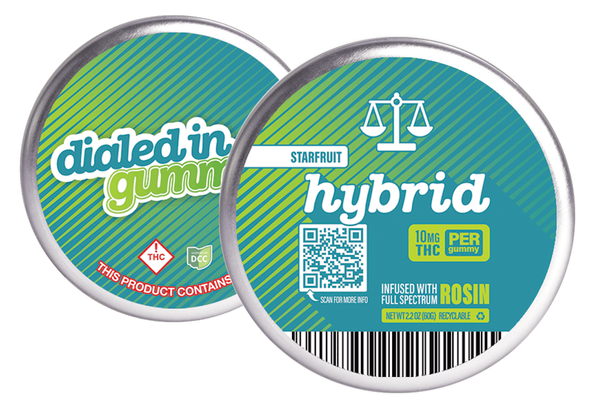 Starfruit | Hybrid Rosin Gummies | 100mg 10pk Edibles | Dialed In Gummies