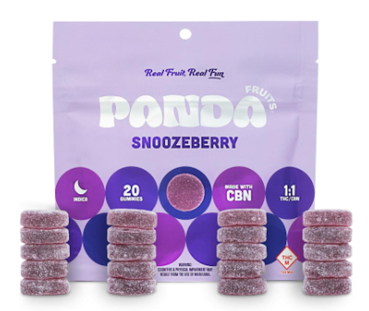 High Dose Sleepy 1:1 THC:CBN | Snoozeberry | 20pk 300mg Edibles | Panda