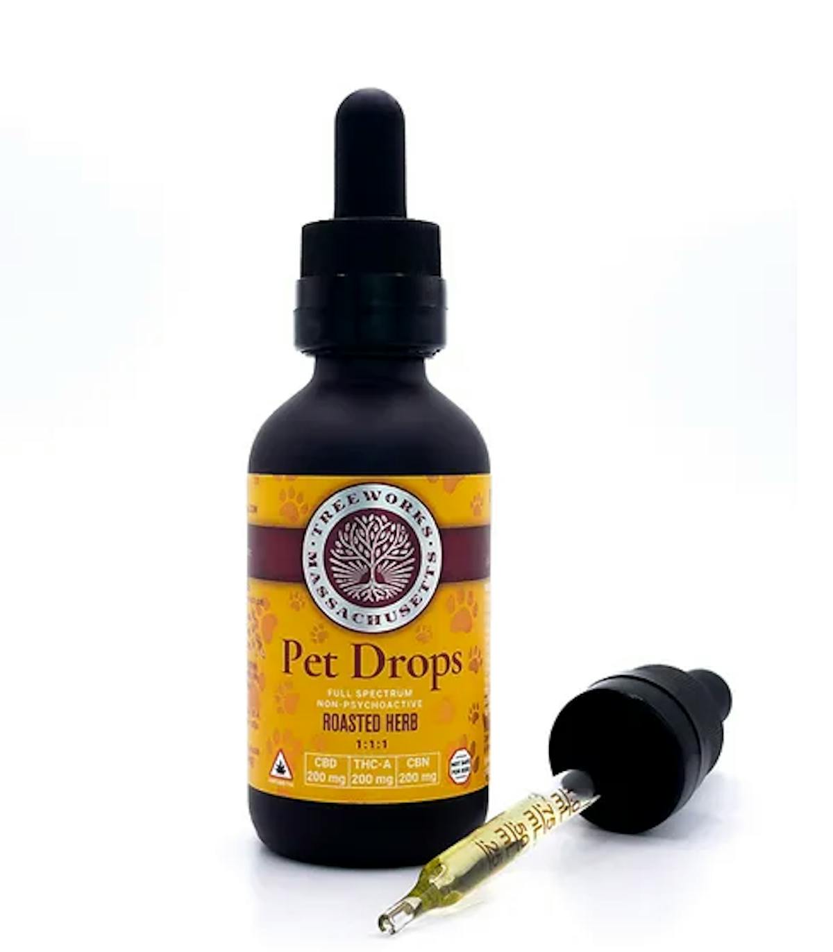 Treeworks 1:1:1 Pet Drops Tincture 60mL (THCA:CBD:CBN) – Roasted Herb N ...