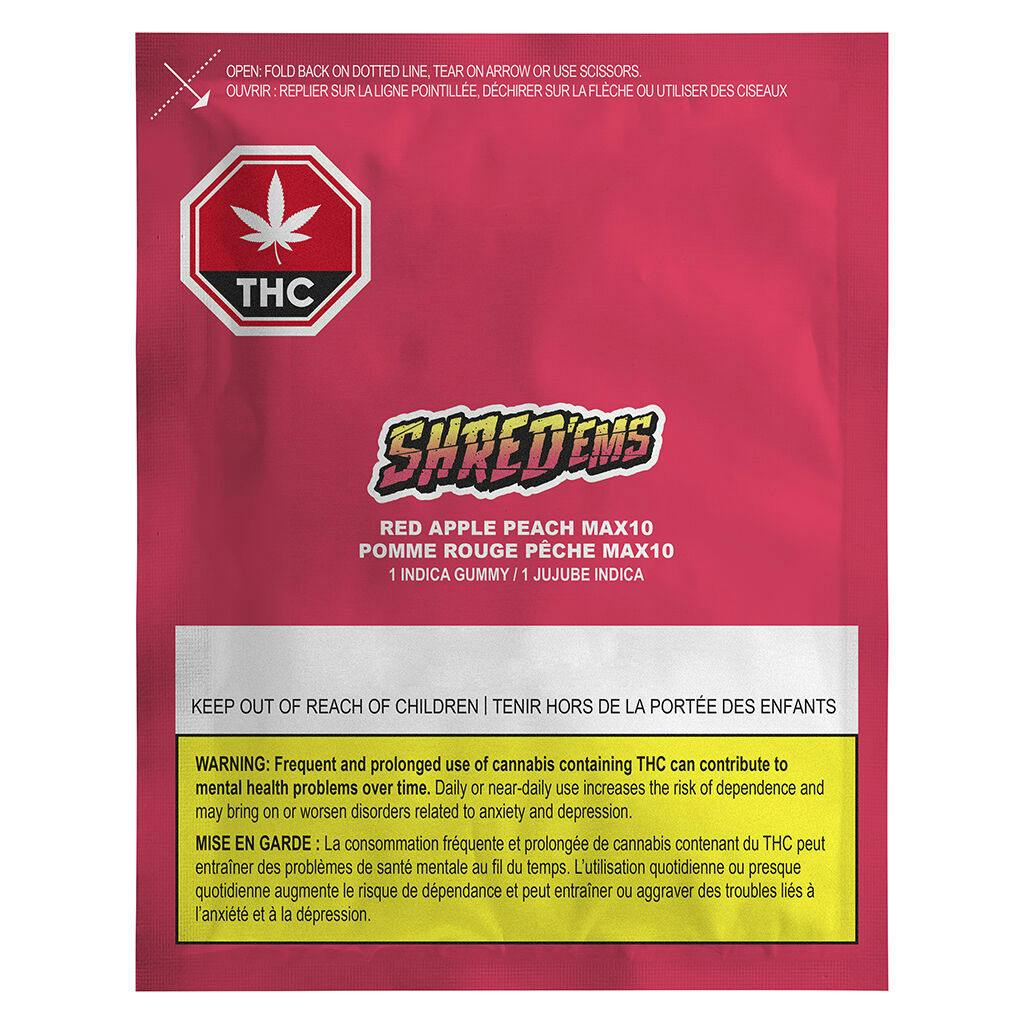 SHRED'ems - Red Apple Peach MAX 10 - 1 Pack | Sessions Cannabis