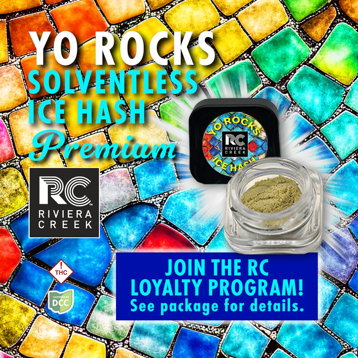 Yo Rocks Solventless Ice Hash | 0.5g .5g Concentrates | Riviera Creek