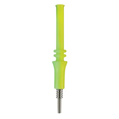 Silicone Dab Straw | Titanium Tip | 6.25' | Green/Yellow • Potency