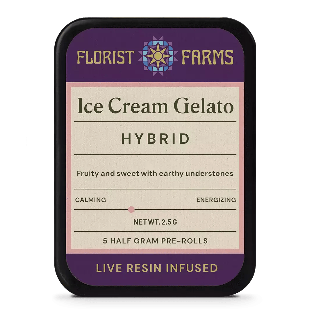 Ice Cream Gelato • 5 Pack infused Pre-Rolls • 2.5g by Florist Farms ...